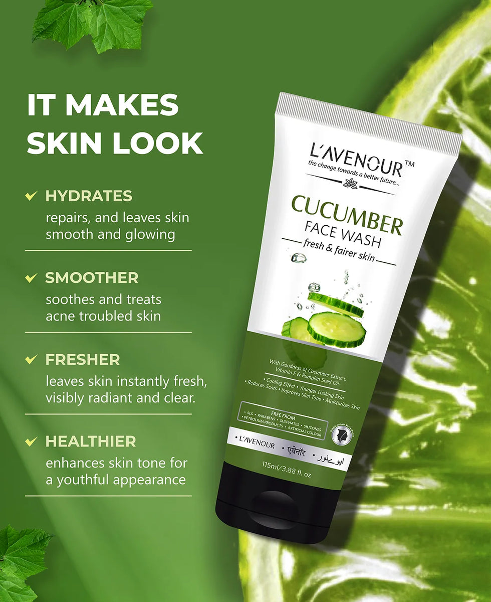 L'avenour Cucumber Face Wash for Clear & Glowing Skin | Refresh ...
