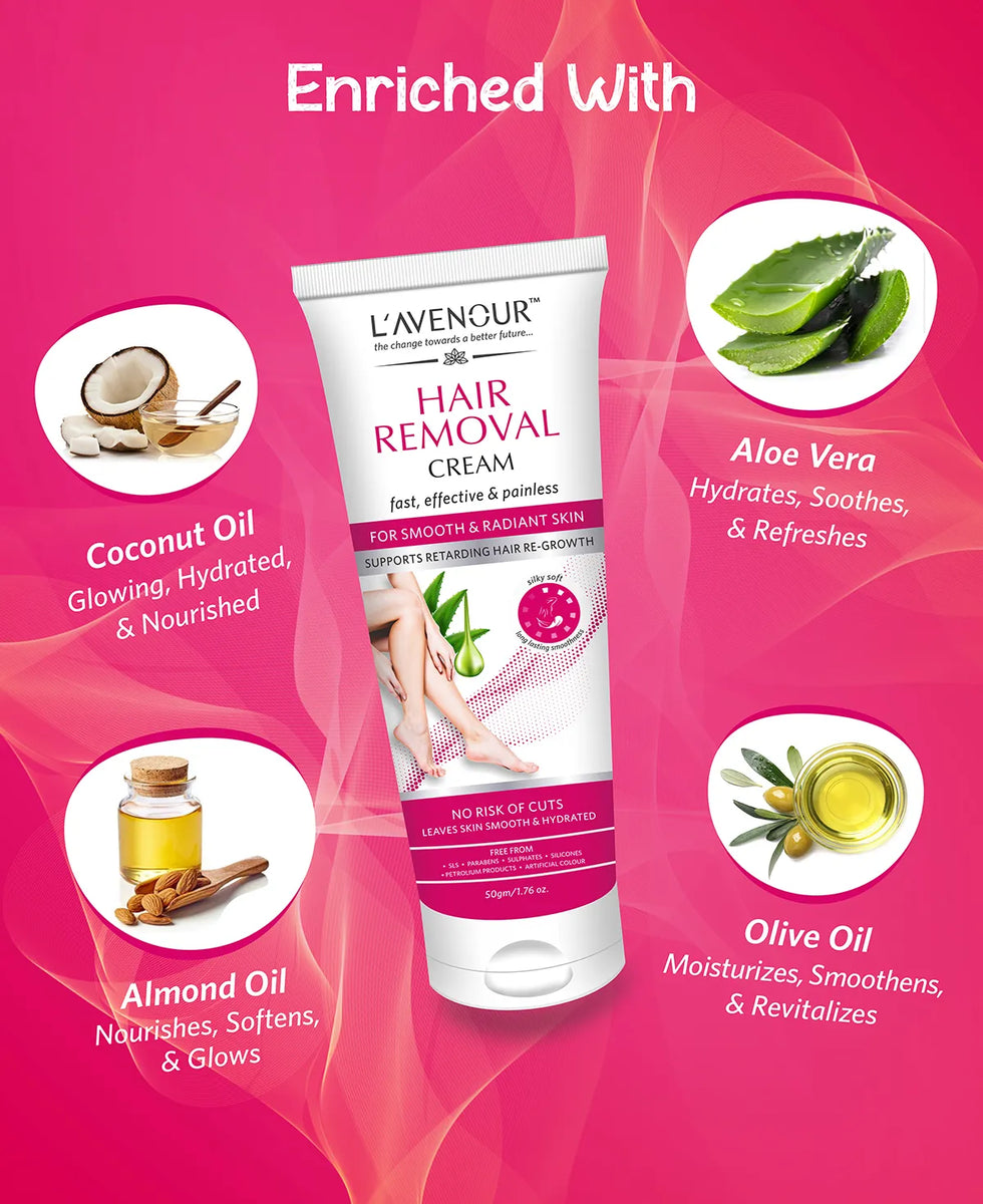 L'avenour Hair Removal Cream For Fast & Painless Hair Removal - 50gm ...